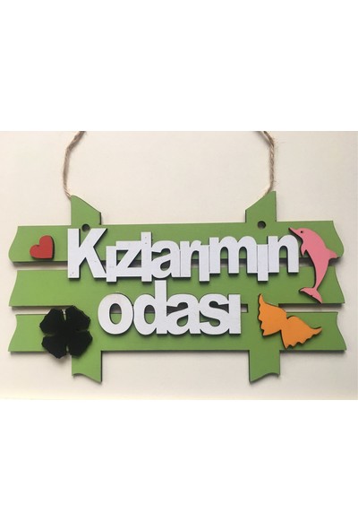 Tuğra Kızlarımın Odası Kapı Süsü Yeşil