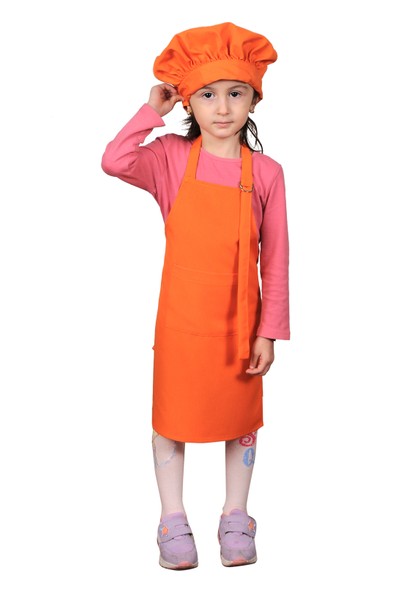 Mandalin Consept Mutfak Önlüğü Şapkalı (Çocuklar Için) Turuncu Mandalin Consept Mutfak Önlüğü Şapkalı (Çocuklar Için) Turuncu