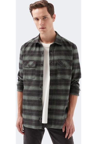 Mavi Erkek Kareli Gri Gömlek 021725-31488