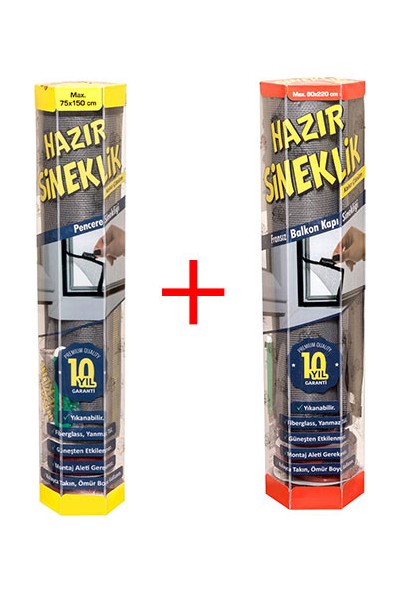 Hazır Sineklik 1 Pencere + 1 Kapı | 2 Li Paket Hazır Sineklik 1 Pencere + 1 Kapı | 2 Li Paket