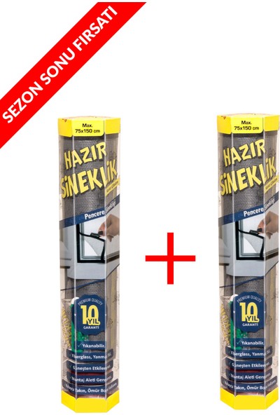 Hazır Sineklik 75x150 cm Pencere Için - 2 Li Paket