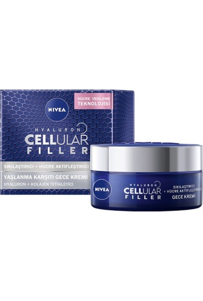 Nivea Hyaluron Cellular Fıller Sıkılaştırıcı Kolajen Tetikleyici 50 ml Gece Kremi