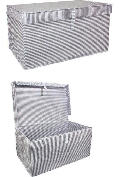 Meleni Home Kapaklı Çok Amaçlı Hurç Saklama Kutusu Organizer Mini 40 x 30 x 26 cm Gri Meleni Home Kapaklı Çok Amaçlı Hurç Saklama Kutusu Organizer Mini 40 x 30 x 26 cm Gri