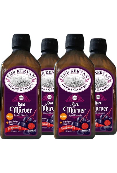 Emr Kervan Karamürver Ekstrakt & Beta Glokan & Vitamini & Çinko 250 ml x 4
