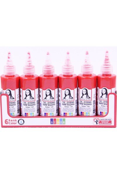 Südor Monalisa Batik Boyama Seti 6X70 ml Kırmızı Set
