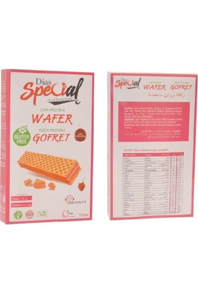 Dias Special Çilekli Vegan Gofret 100GR