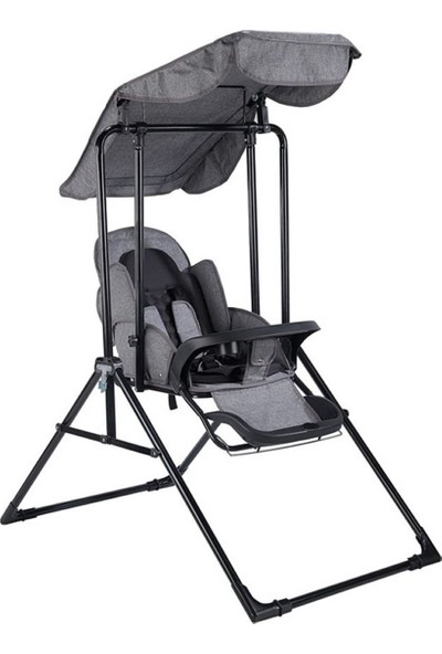 Babyhope Lüks Yatarlı Tepsili Salıncak -Gri