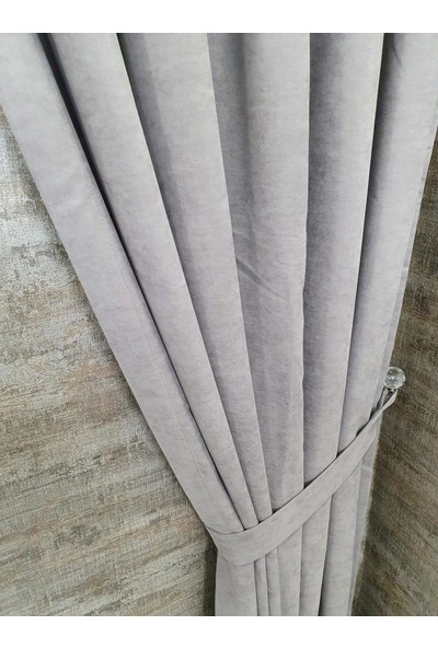 Bbb Petek Kadife Dokulu Fon Perde Tek Kanat 1x2,5 Pileli