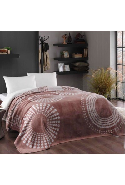 Taç Battaniye Pamuklu Çift Kişilik Moon Kahve
