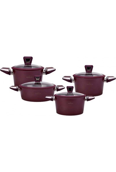 Karaca Lina 8 Parça Çelik Tencere Seti Purplegold Karaca Lina 8 Parça Çelik Tencere Seti Purplegold