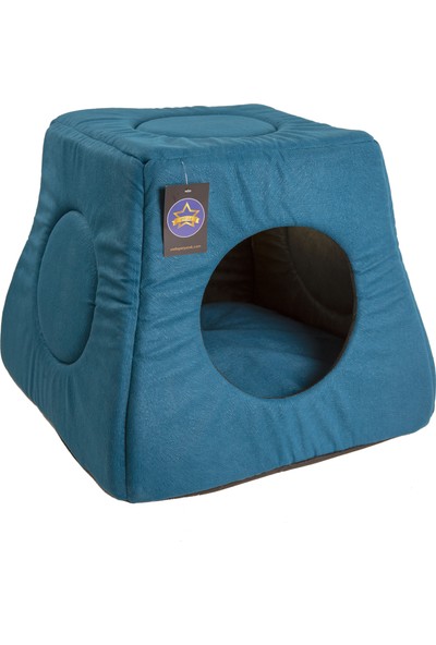 Stella Mavi Üç Fonksiyonlu Kedi Yatağı