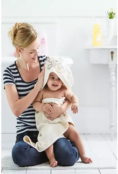 Mothercare Ayıcıklı Nakışlı 75 x 75 cm -Kundak Havlu