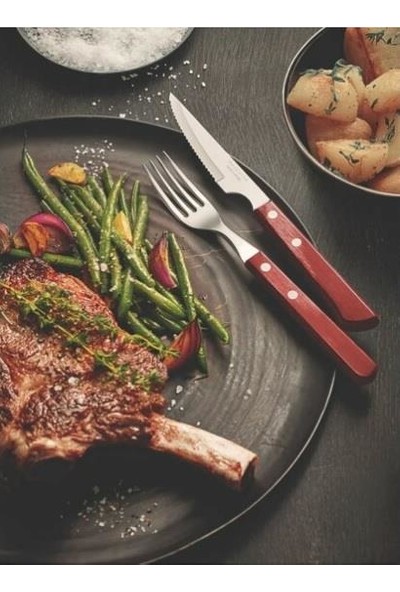 Tramontina 6 Kişilik Polywood Saplı Steak Et Çatal Bıçak Seti Tramontina 6 Kişilik Polywood Saplı Steak Et Çatal Bıçak Seti