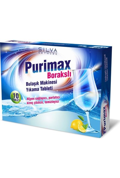 Silva Network Silva Purimax Borakslı Bulaşık Makine Tableti 10LU Paket Silva Network Silva Purimax Borakslı Bulaşık Makine Tableti 10LU Paket