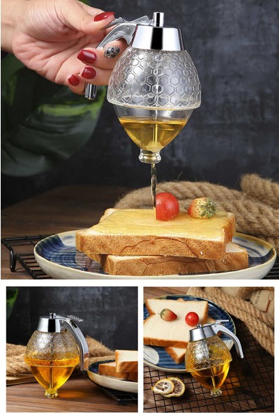 Hayveys Balmatik Dağıtıcı Cam Bal Kavanozu Pompalı Musluklu