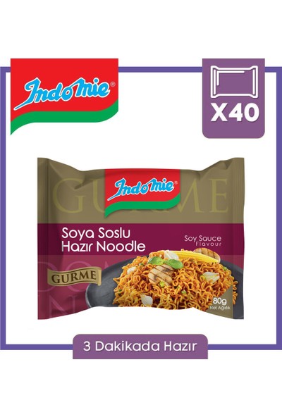 Indomie Indomie Gurme Serisi Soya Soslu Çeşnili 40'lı Indomie Indomie Gurme Serisi Soya Soslu Çeşnili 40'lı