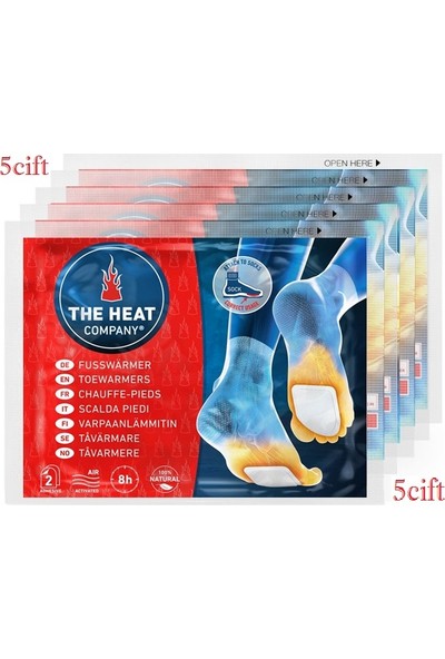 Theheatcompany Fusswarmers 10 lu paket-5 çift-yapışkanlı-8 saat ayak ısıtıcı