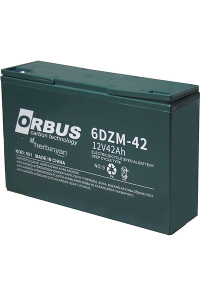 Orbus 12 V 42AH Elektrikli Bisiklet Karbon Jel Akü Orbus 12 V 42AH Elektrikli Bisiklet Karbon Jel Akü