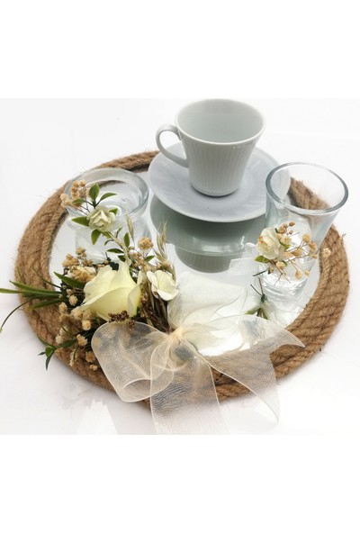 LORA DAVET Damat Kahve Fincanı TEPSISI BEYAZ 54193