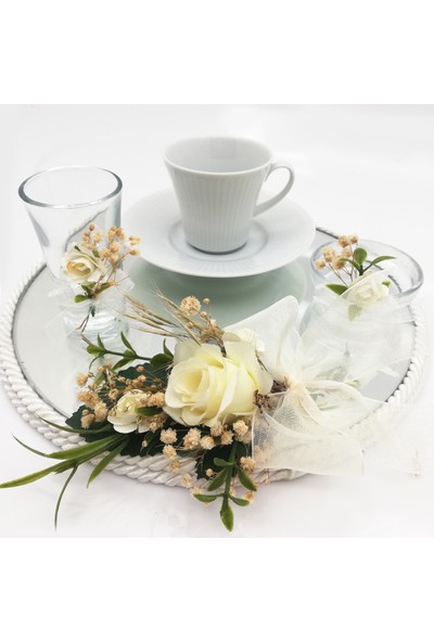 LORA DAVET Damat Kahve Fincanı TEPSISI BEYAZ 54183 LORA DAVET Damat Kahve Fincanı TEPSISI BEYAZ 54183