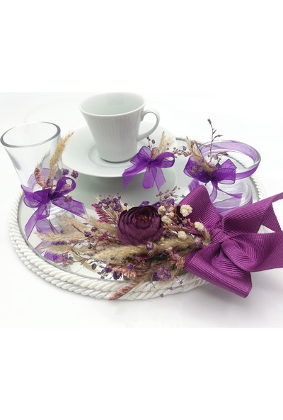 LORA DAVET Damat Kahve Fincanı TEPSISI MOR 54186 LORA DAVET Damat Kahve Fincanı TEPSISI MOR 54186