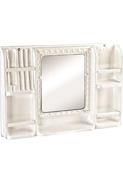Çelik Ayna Büyük Çiftli Lavabo Aynası Beyaz