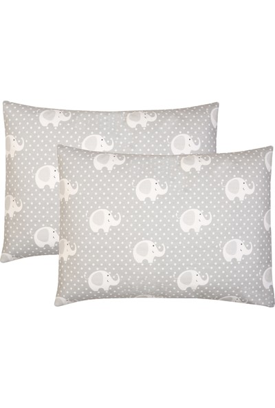 NAB Tekstil Fil Desenli Bebek Yastık Kılıfı 2'li 30 x 40 cm