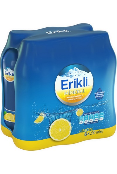 Erikli Limonlu Doğal Mineralli Içecek 200 ml 6'li Erikli Limonlu Doğal Mineralli Içecek 200 ml 6'li