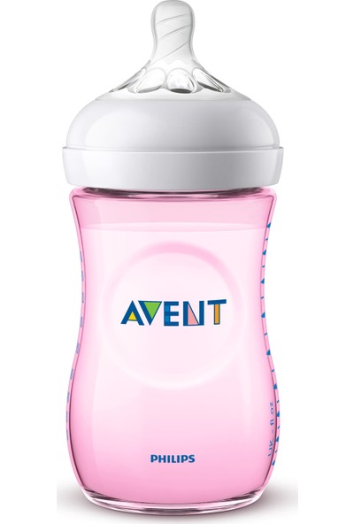 Philips Avent Natural PP Biberon 260 ml 1 ay+ Pembe SCF034/17 Philips Avent Natural PP Biberon 260 ml 1 ay+ Pembe SCF034/17