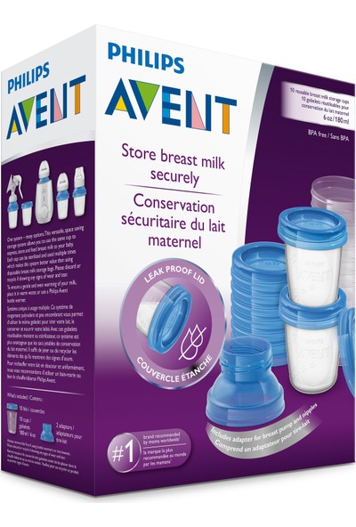 Philips Avent Anne Sütü Saklama Kapları 180 ml, SCF618/10