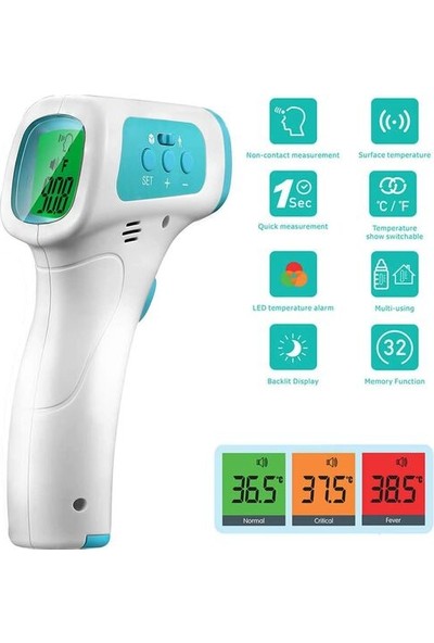 Manunn LED Göstergeli Ateş Ölçer ( 32 Hafızalı )