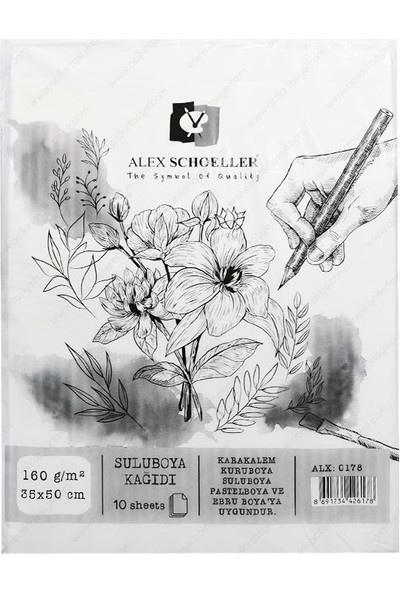 Alex Schoeller Sulu Boya Kağıdı 160 Gram 35 x 50 cm 10'lu
