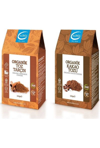 TheLifeCo Thelifeco Kakao Tozu + Toz Tarçın 2'li 200 gr TheLifeCo Thelifeco Kakao Tozu + Toz Tarçın 2'li 200 gr