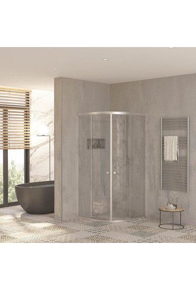 Sanica Orbit Cam Duşakabin Oval 5 mm Şeffaf 90 x 90 Sanica Orbit Cam Duşakabin Oval 5 mm Şeffaf 90 x 90