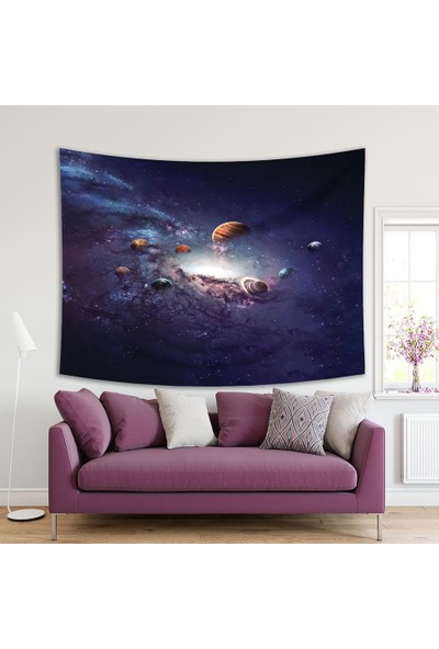 Henge Gezegen Uzay Boşluğu Desenli Duvar Perdesi - Duvar Örtüsü Henge Gezegen Uzay Boşluğu Desenli Duvar Perdesi - Duvar Örtüsü