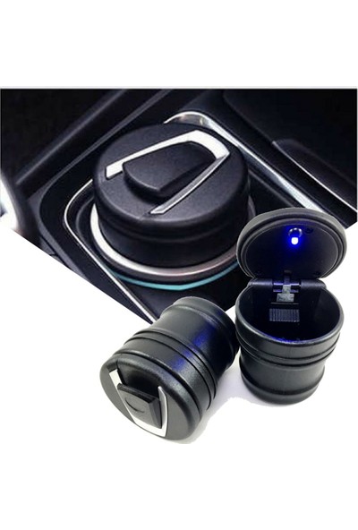 Bmw Tip Çift Hazneli Mavi LED Işıklı Küllük Bmw Tip Çift Hazneli Mavi LED Işıklı Küllük