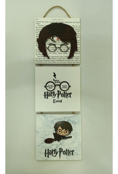 Duman Hediyelik Dekoratif 3'lü Ahşap Tablo Harry Potter