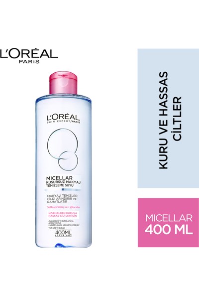 L'Oréal Paris Micellar Kusursuz Makyaj Temizleme Suyu Hassas 400ML L'Oréal Paris Micellar Kusursuz Makyaj Temizleme Suyu Hassas 400ML