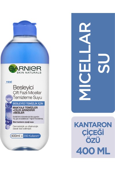 Garnier Besleyici Çift Fazlı Micellar Temizleme Suyu 400 ml Garnier Besleyici Çift Fazlı Micellar Temizleme Suyu 400 ml