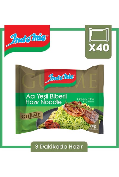 Indomie Gurme Serisi Acı Yeşil Biberli Hazır Noodle 80 gr Indomie Gurme Serisi Acı Yeşil Biberli Hazır Noodle 80 gr