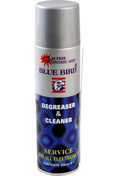 Bluebird Degreaser Cleaner Yağsız Kontak Sprey 250 ml Mavi Bluebird Degreaser Cleaner Yağsız Kontak Sprey 250 ml Mavi