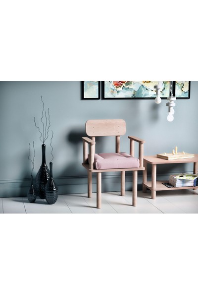 Vudiva Magnesia Kolçaklı Sandalye Pembe Vudiva Magnesia Kolçaklı Sandalye Pembe
