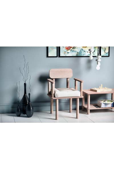 Vudiva Magnesia Kolçaklı Sandalye Beyaz Vudiva Magnesia Kolçaklı Sandalye Beyaz