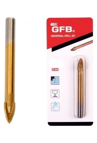 Gfb 8 mm Cam Seramik Delme Üniversal Matkap Ucu Gfb 8 mm Cam Seramik Delme Üniversal Matkap Ucu