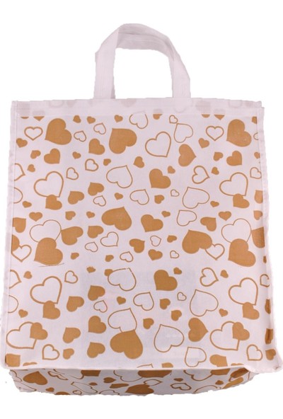 Pazar Market Alışveriş Çantası Dekoratif Kalpli Taşıma Poşeti