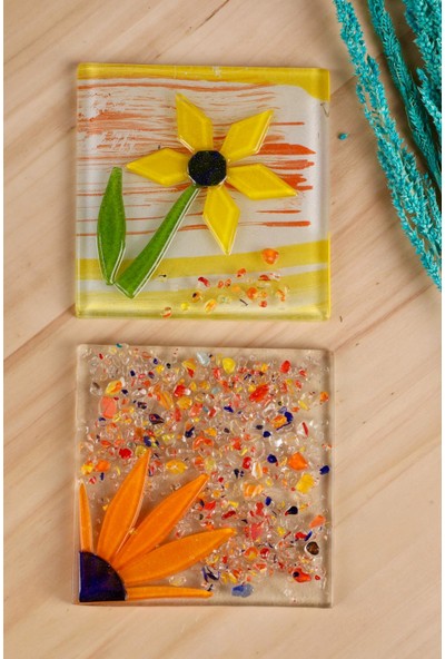 Mozaikturk Cam Banyo Gider Süsü 2'li (10 cm x 10 Cm)