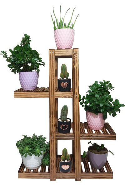 Deha Moda 8 Saksılık Dekoratif Ahşap Çiçeklik