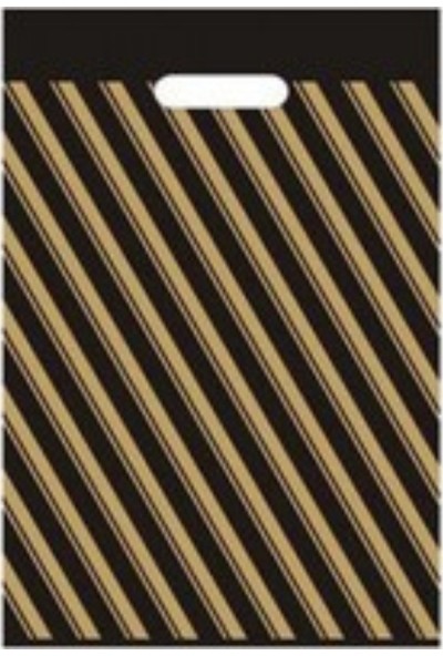 Takviyeli Çizgili 40 x 50 cm No:4 El Geçmeli Poşet 50'li