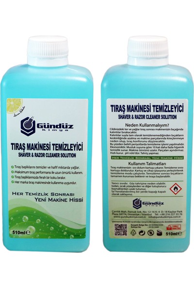 Tıraş Makinesi Temizleme Sıvısı, 510 ml x 2 Adet