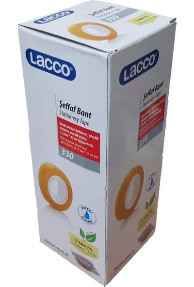 Lacco 330 Büro Bandı 12 mm x 33 m 12'li Paket Lacco 330 Büro Bandı 12 mm x 33 m 12'li Paket